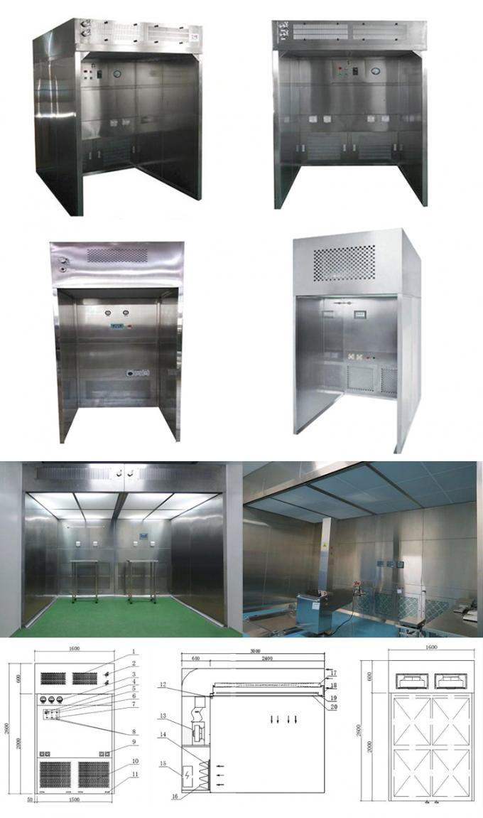 SUS304 Negative Pressure Laminar Flow Dispensing Booth / Laminar Flow ...