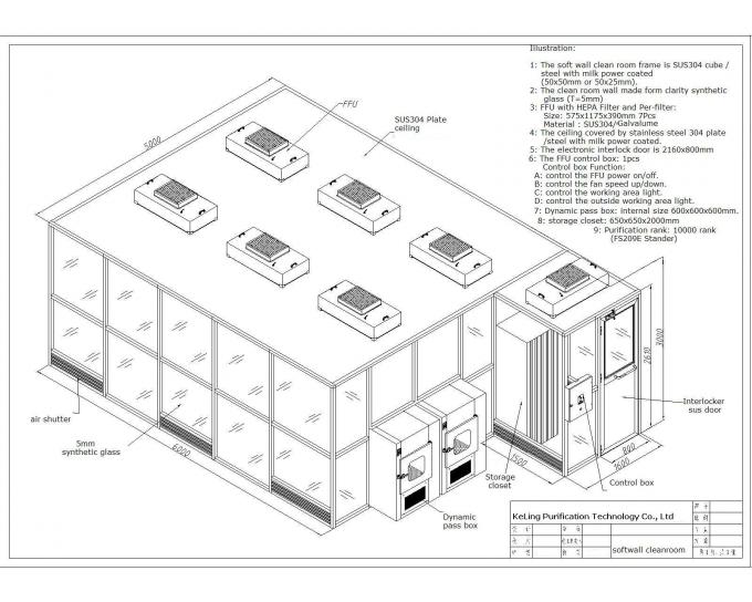 Flexible Class 1000 Softwall Clean Room / Pharmaceutical Sampling Booth