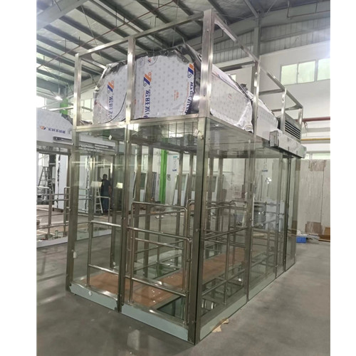 Customized Z Type Air Shower Tunnel Full Toughened Glass Wall Air ...