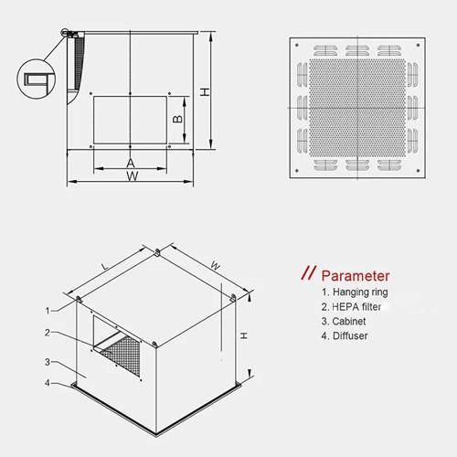 Powder Coated Steel 6 Air Outlet HEPA Filter Box Class 100 For ...