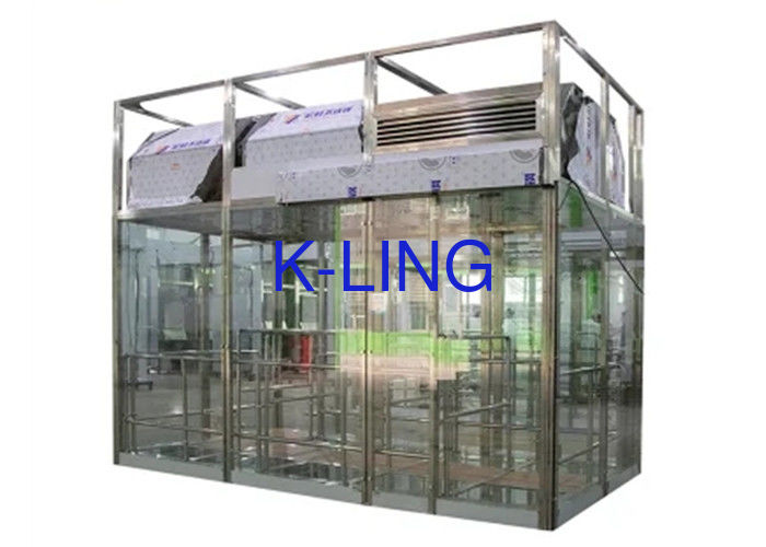 Customized Z Type Air Shower Tunnel Full Toughened Glass Wall Air ...