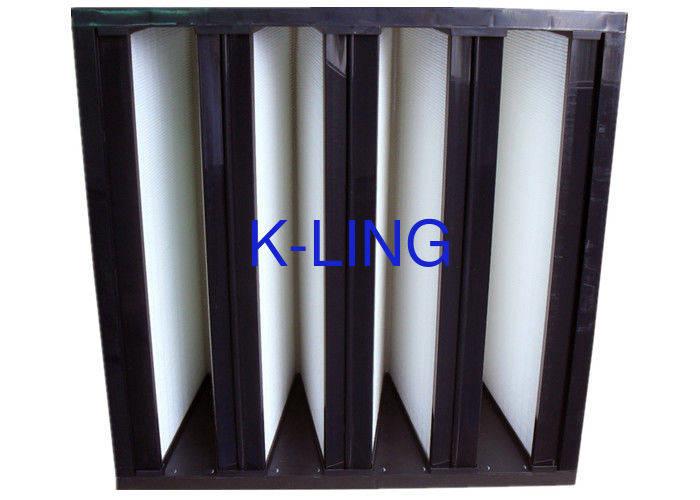 Secondary V Cell Industrial Air Filters Fiberglass Air Filter With ABS ...