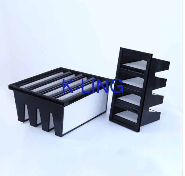 Secondary Compact Rigid HEPA Air Filter Glass Fibre Media Low Resistance